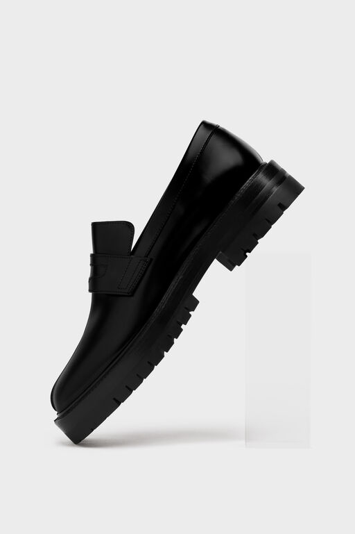 Men's Black Leather Tabi Loafers | Maison Margiela